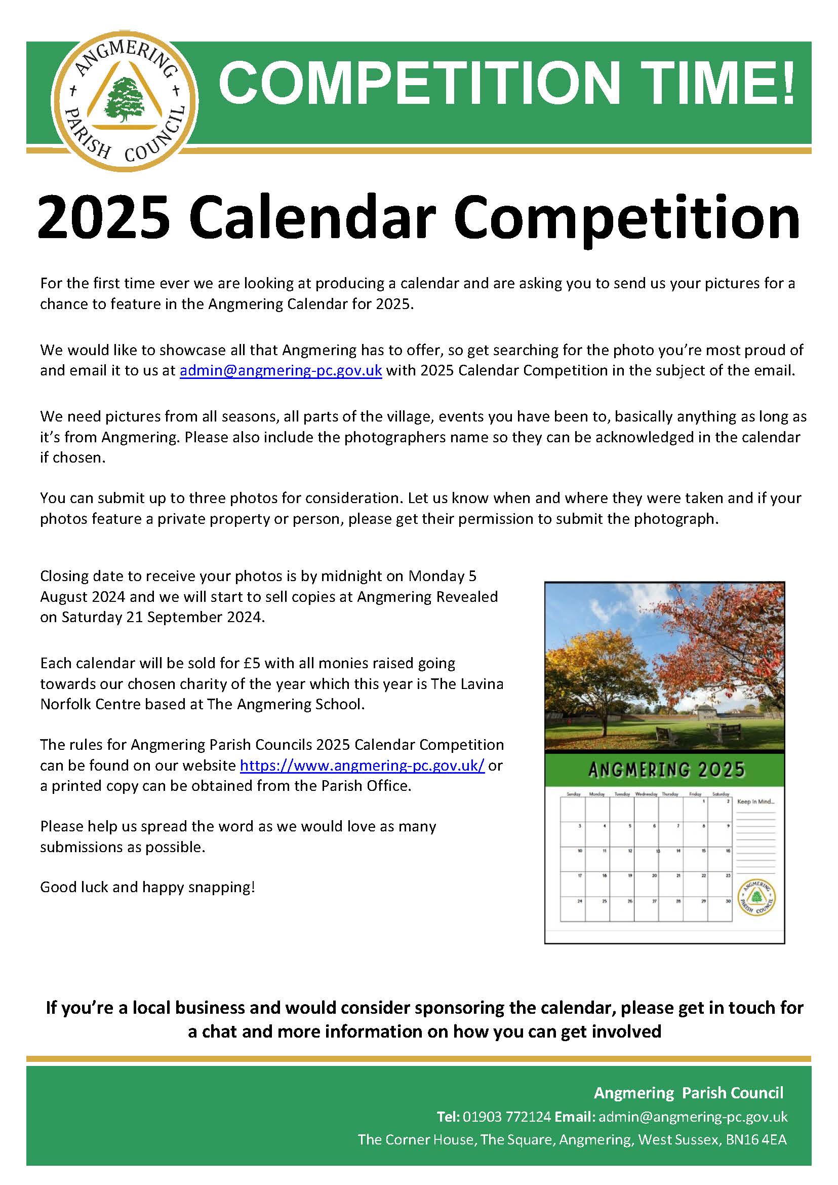 Calendar Competition 2025 - Angmering Parish Council
